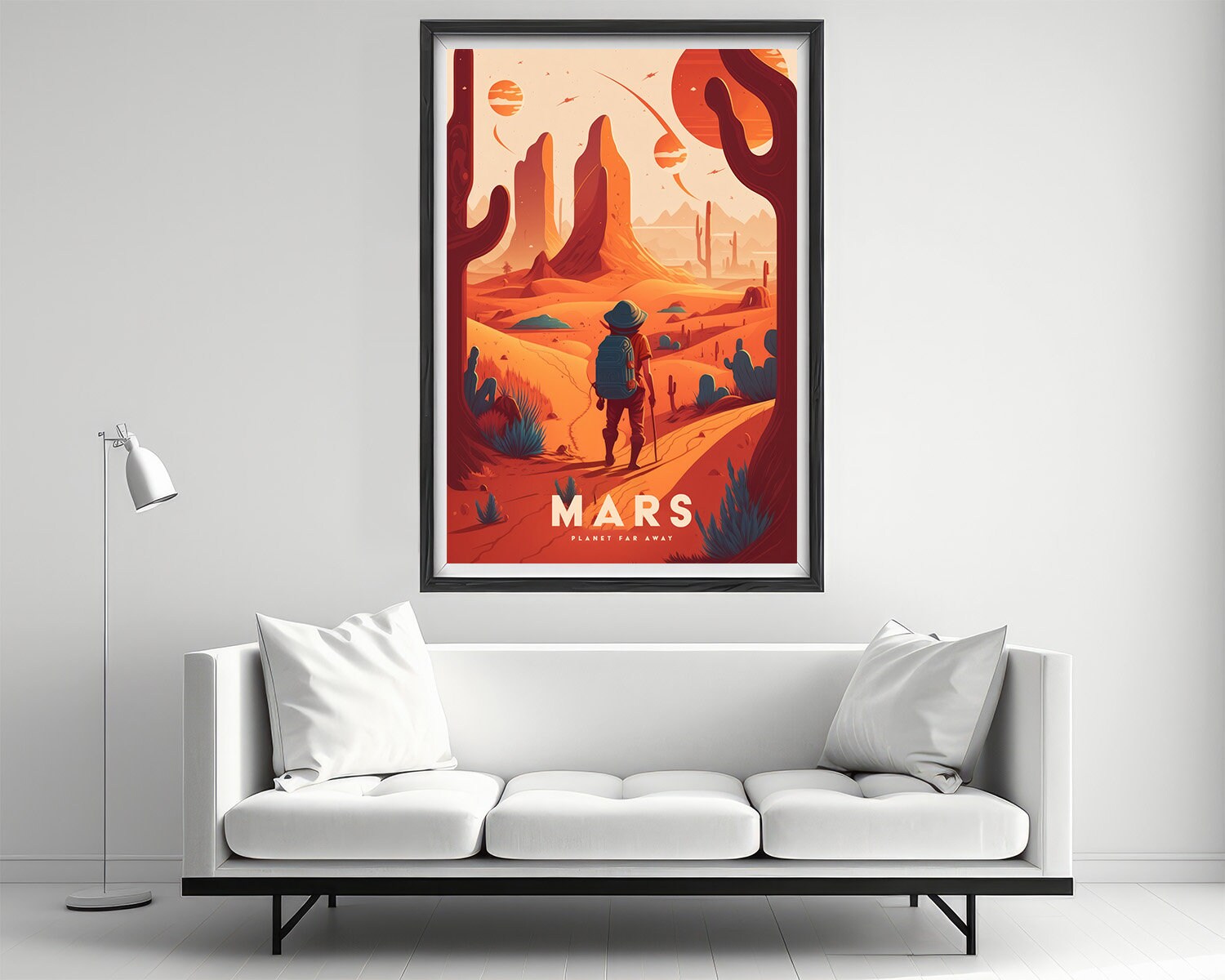 Planet Mars Travel Poster,planet Mars Wall Art Print,mars Solar System ...