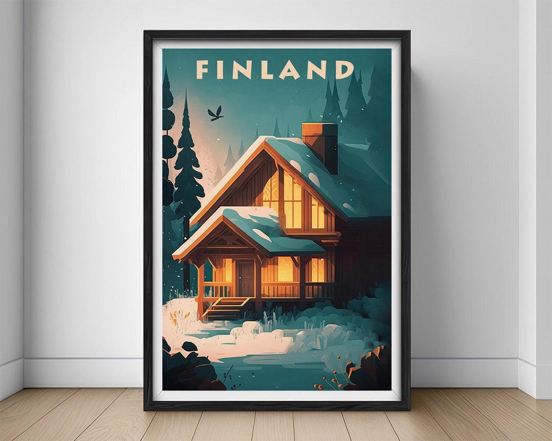 Finland Travel Poster,finland Print,finland Wall Art Print,northern ...