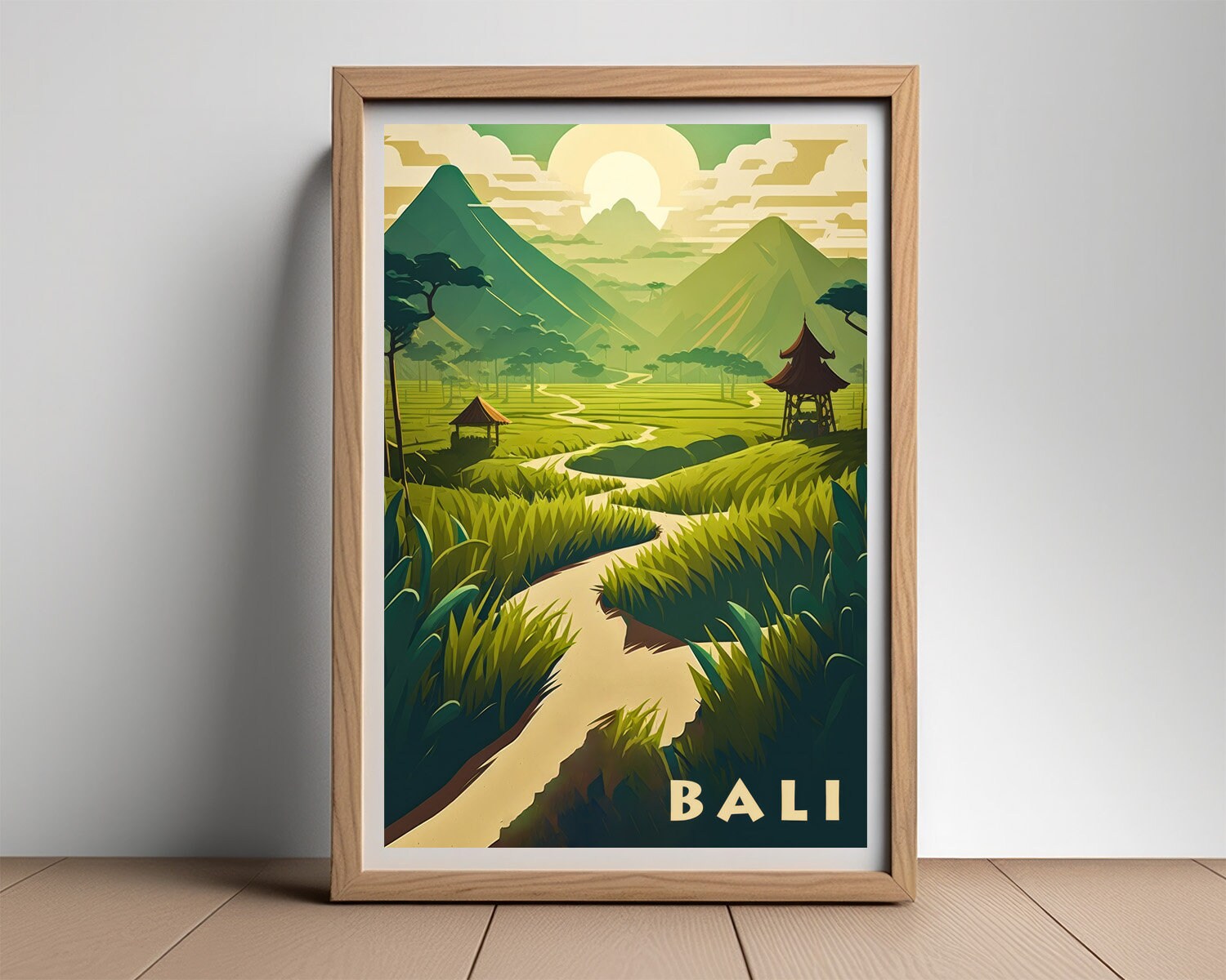 Bali Ubud Travel Poster,bali Ubud Wall Art Print,rice Fields,bali Ubud ...