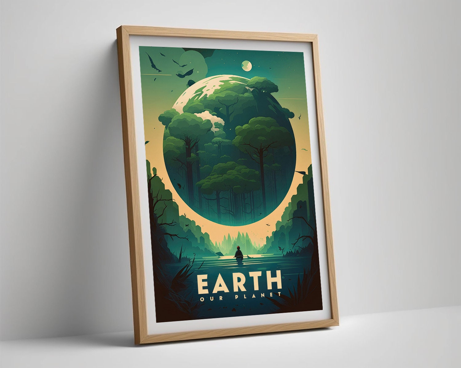 Planet Earth Travel Poster,planet Earth Wall Art Print,planet Earth ...