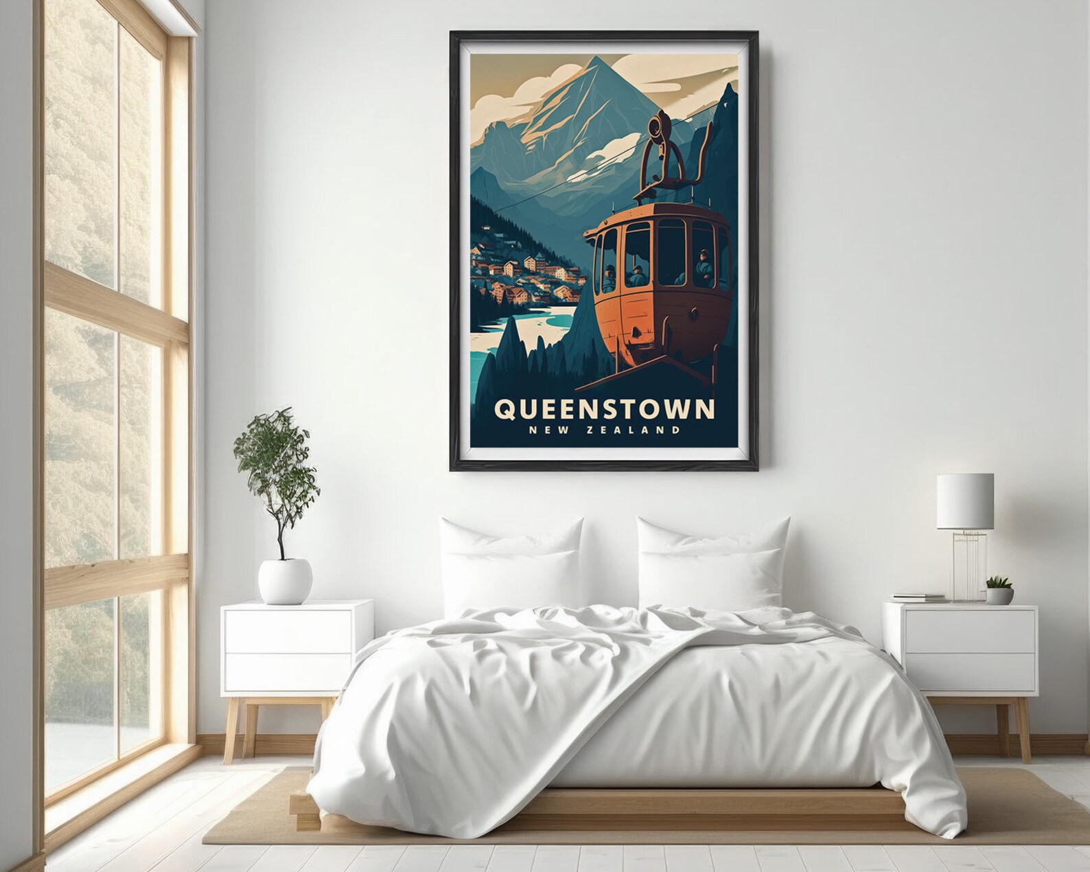 Queenstown NZ Travel Poster,queenstown NZ Wall Art Print,new Zealand ...