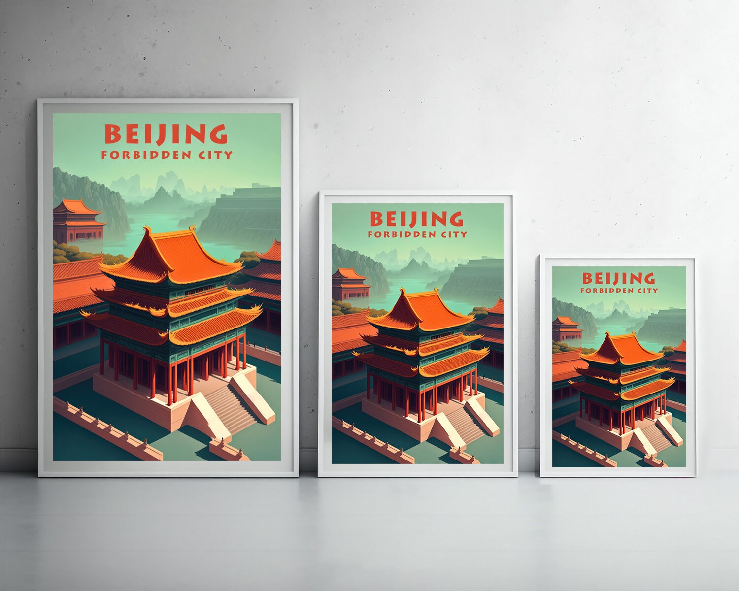 Beijing Forbidden City Travel Poster,beijing Forbidden City Wall Art ...
