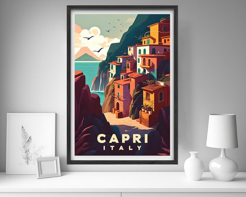 Capri Italy Travel Poster,capri Print,capri Wall Art Print,capri Italy ...