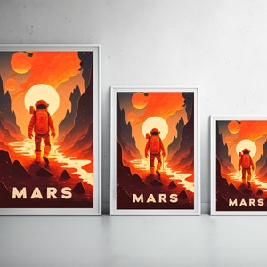 Mars Travel Poster, Mars Print, Mars Wall Art Print, Planet Mars Poster ...