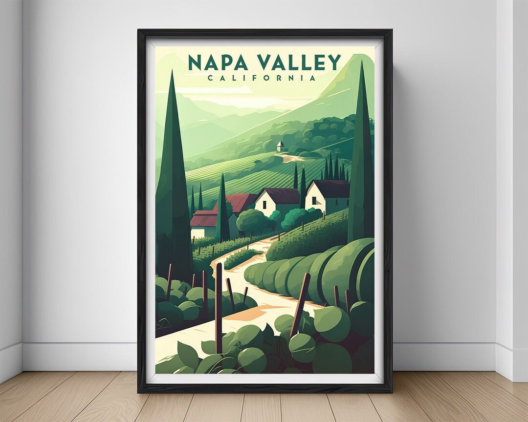 Napa Valley Travel Poster,california Wall Art Print,napa Valley,napa ...