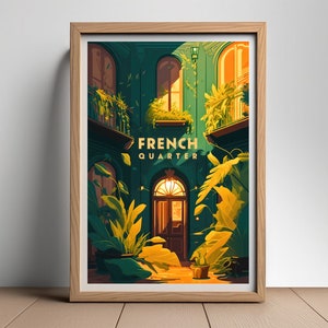 French Quarter New Orleans Travel Poster,french Quarter Wall Art Print ...