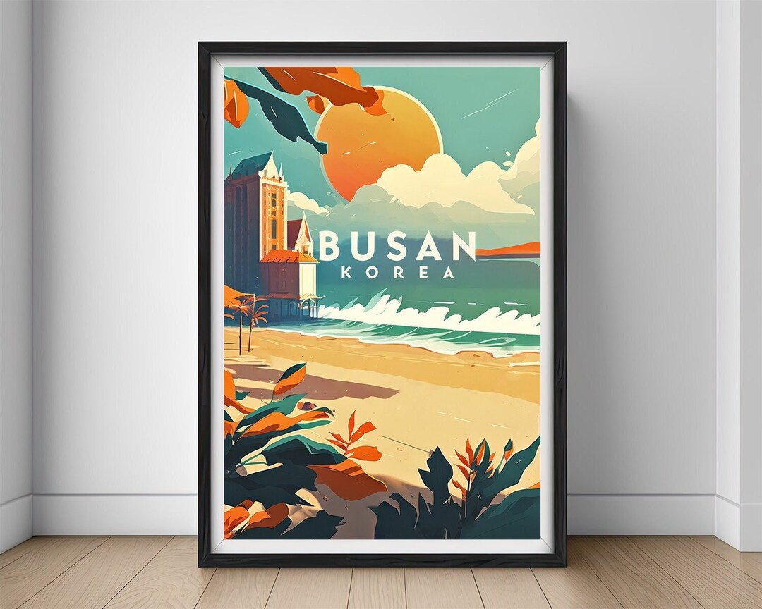 South Korea Busan Travel Poster,korea Busan Wall Art Print,south Korea ...