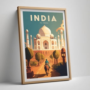 Taj Mahal India Travel Poster,taj Mahal India Wall Art Print,taj Mahal ...