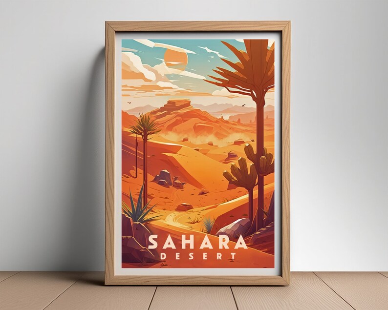 Sahara Desert Travel Poster,sahara Desert Wall Art Print,sahara Desert ...