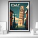 The Leaning Tower of Pisa Travel Poster,italy Wall Art Print,italy ...