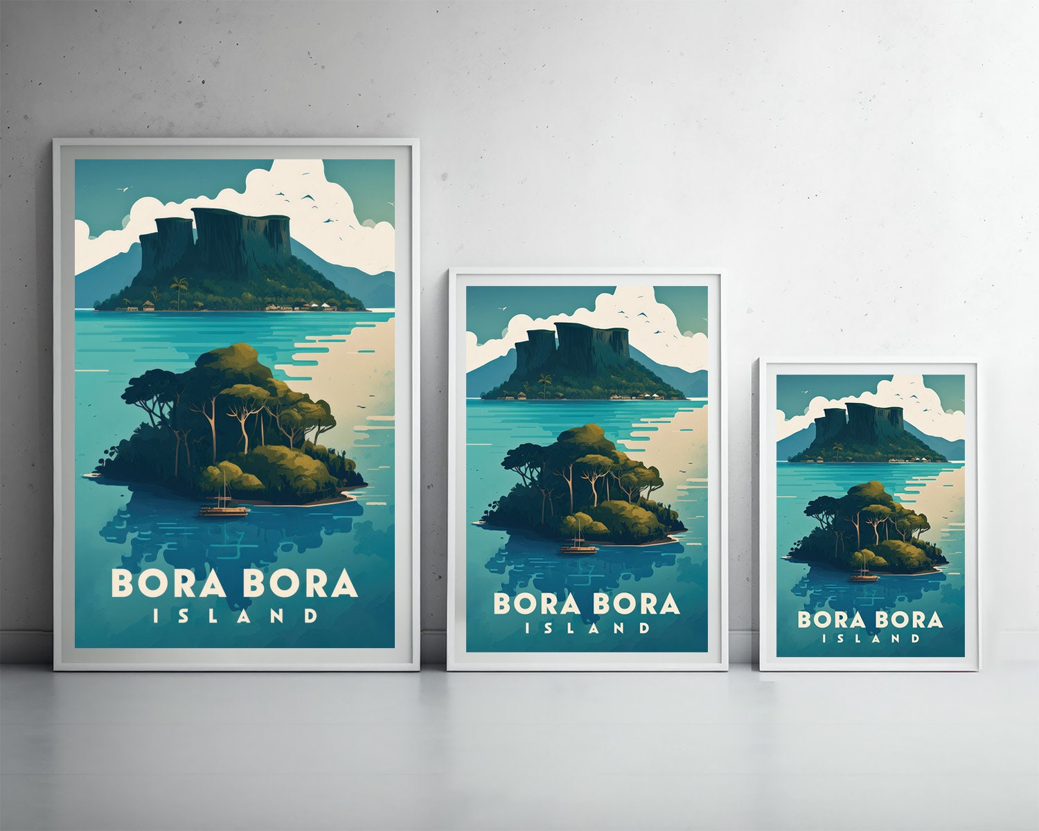 Bora Bora Island Travel Poster,bora Bora Island Wall Art Print,bora ...