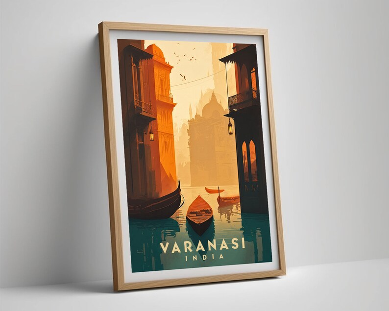 Varanasi India Travel Poster,varanasi India Wall Art Print,india,india ...