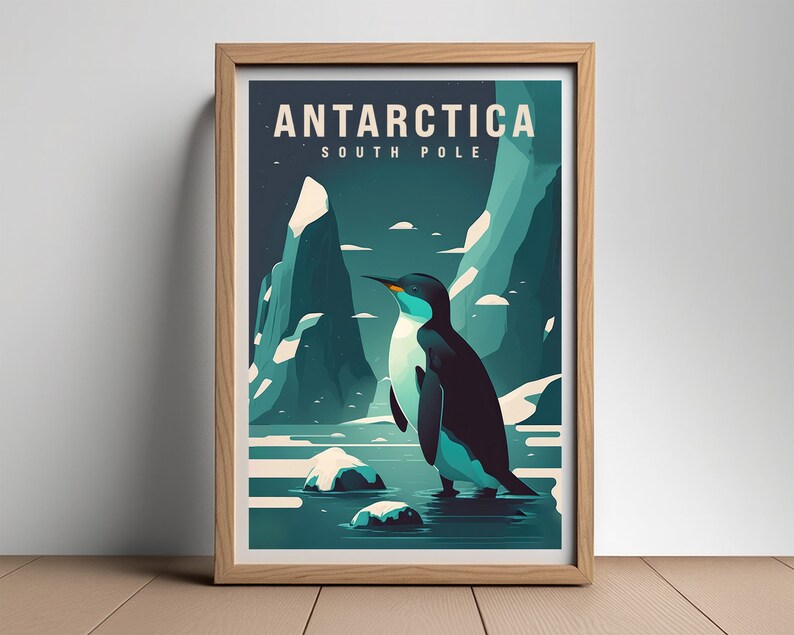 Antarctica Travel Poster, Antarctica Wall Art Print, Antarctica ...