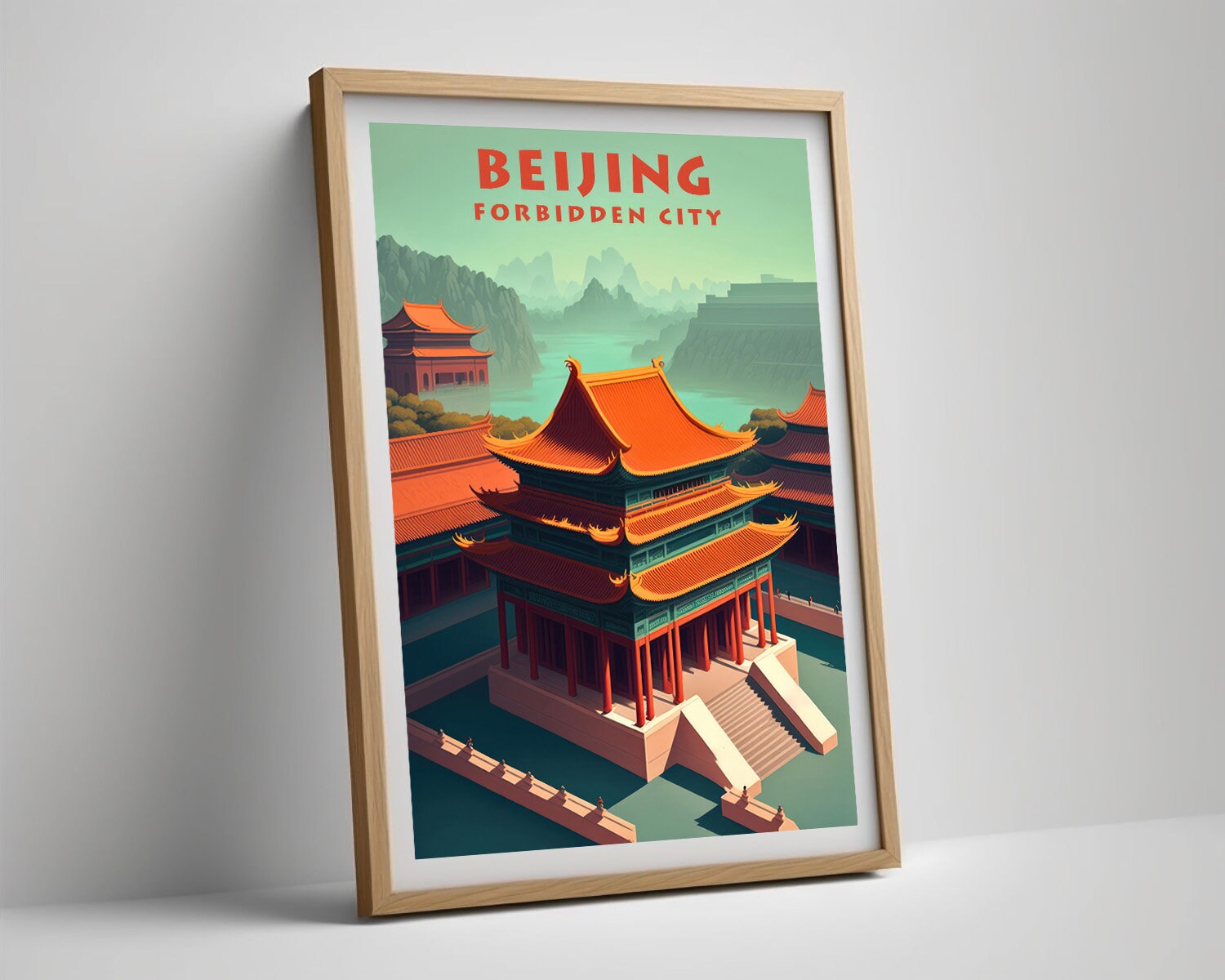 Beijing Forbidden City Travel Poster,beijing Forbidden City Wall Art ...