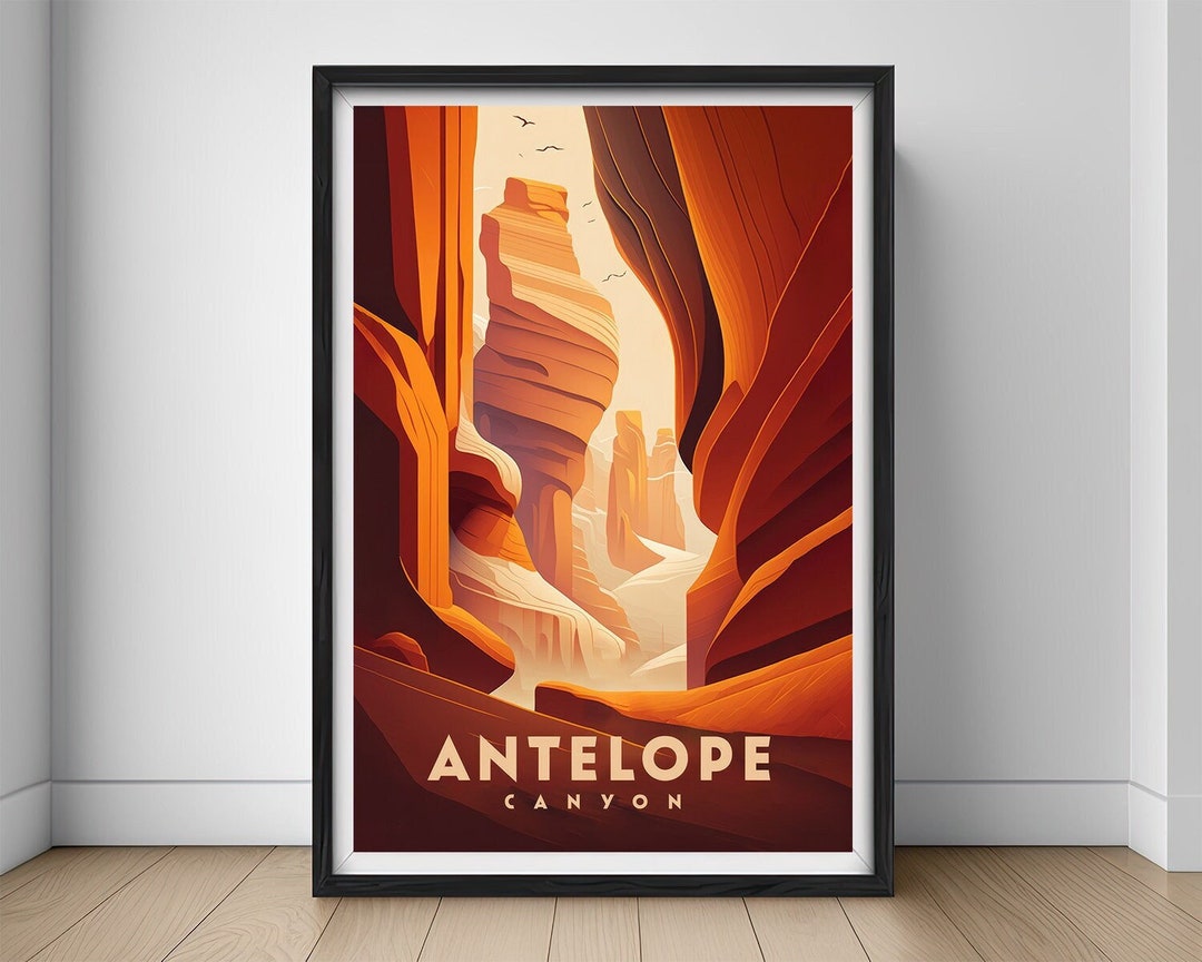 Antelope Canyon Travel Poster,antelope Canyon Wall Art Print,arizona ...