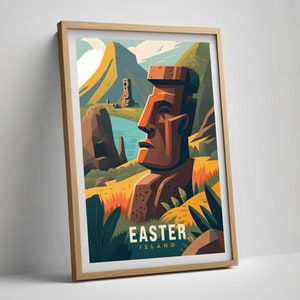 Easter Island Chile Travel Poster,chile Wall Art Print,chile,easter ...