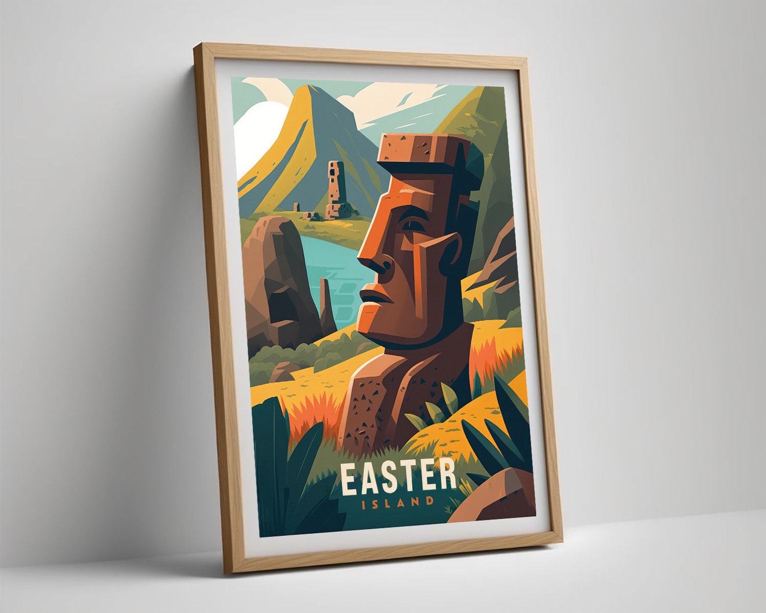 Easter Island Chile Travel Poster,chile Wall Art Print,chile,easter ...