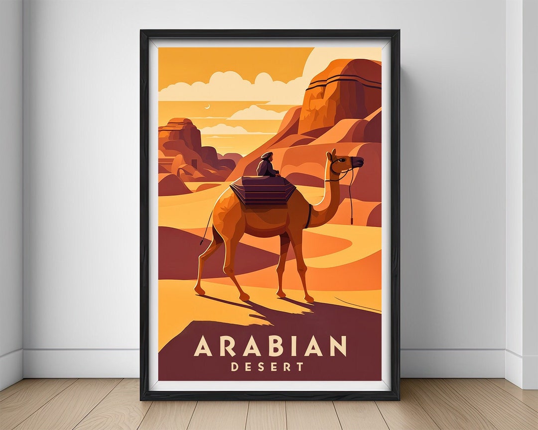 Arabian Desert Travel Poster,arabian Desert Wall Art Print,arabian ...