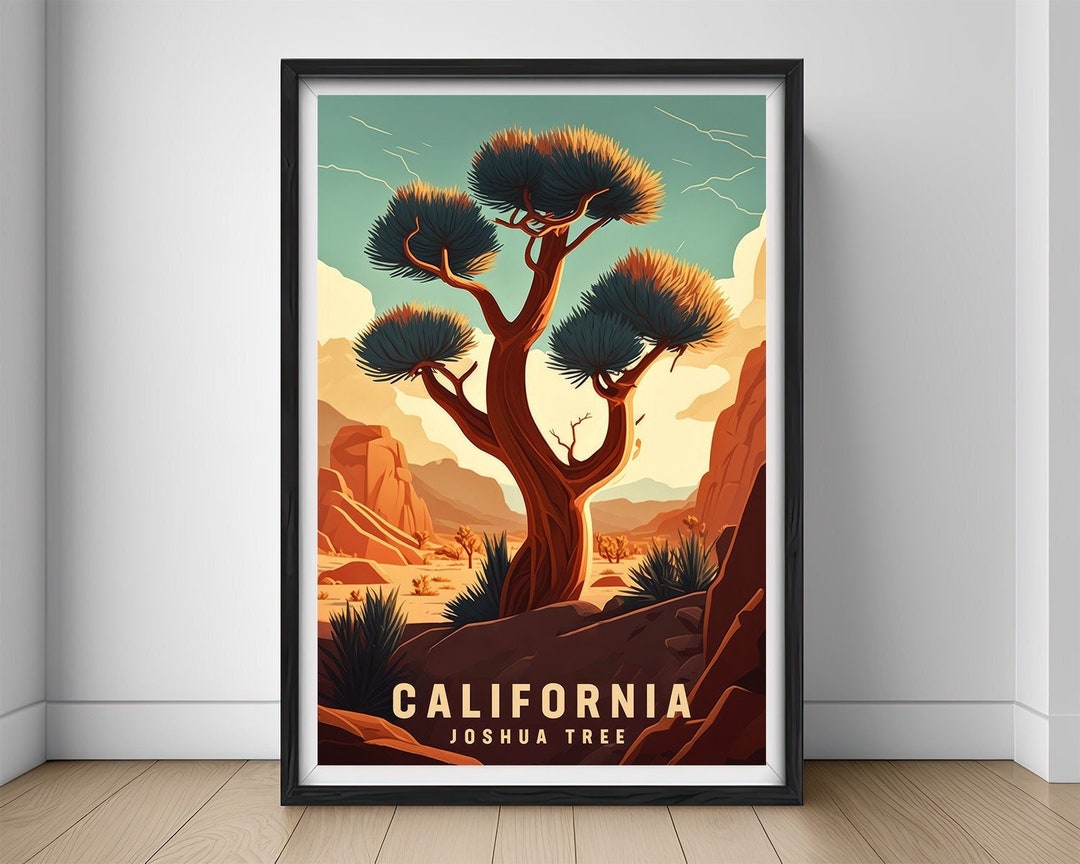 Joshua Tree Travel Poster,joshua Tree Wall Art Print,california ...