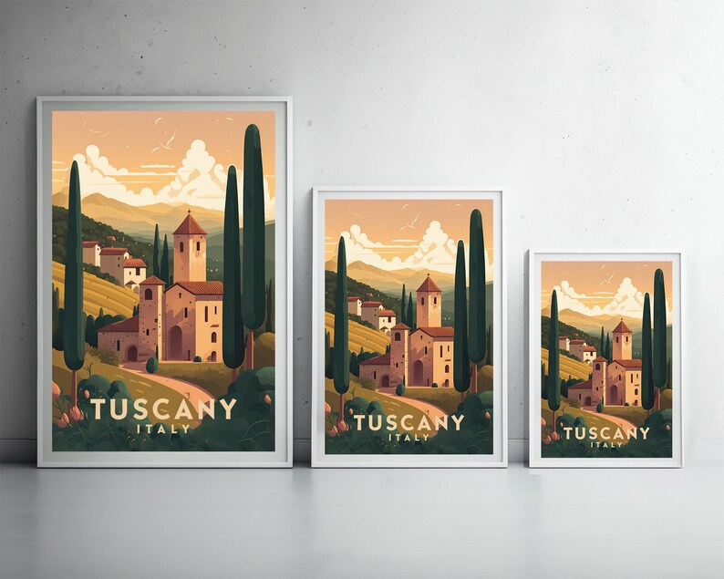 Tuscany Italy Travel Poster,tuscany Italy Wall Art Print,tuscany Italy ...
