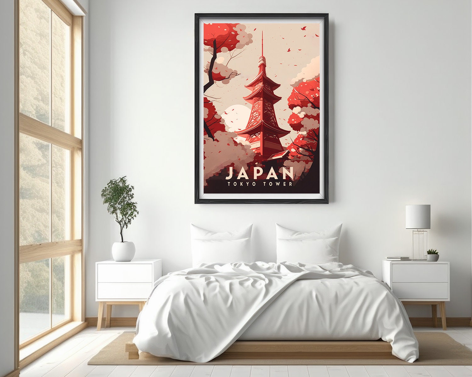 Tokyo Tower Japan Travel Posterjapan Wall Art Printtokyo - Etsy