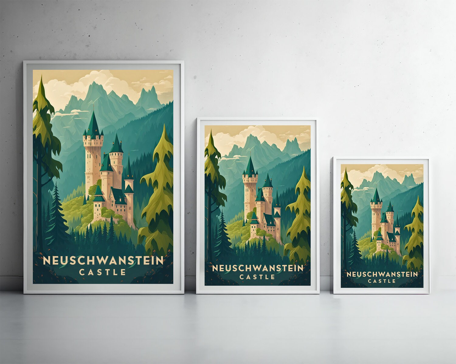Neuschwanstein Castle Germany Travel Poster,germany Castle Wall Art ...