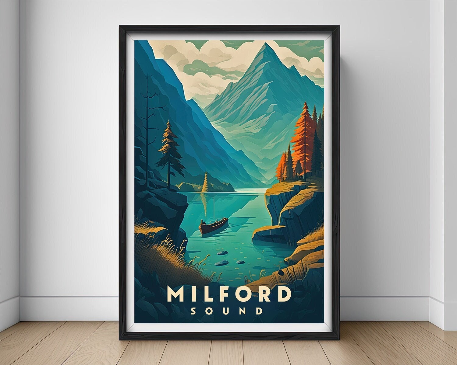 Milford Sound Travel Poster,milford Sound Print Wall Art Poster,new ...