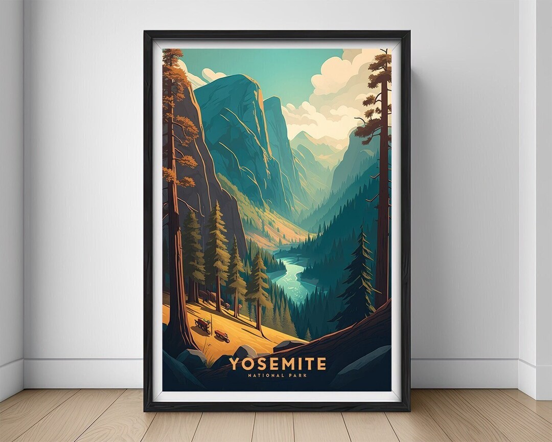 Yosemite Park Travel Poster,yosemite Park Wall Art Print,yosemite ...