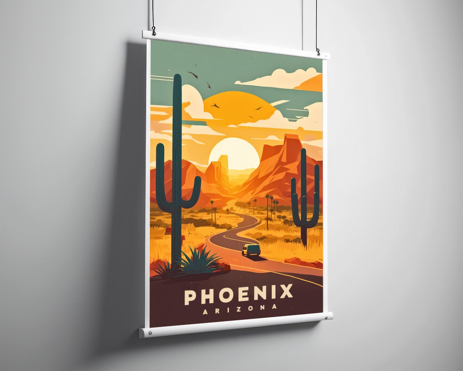 Arizona Phoenix Travel Poster,arizona Phoenix Wall Art Print,arizona ...