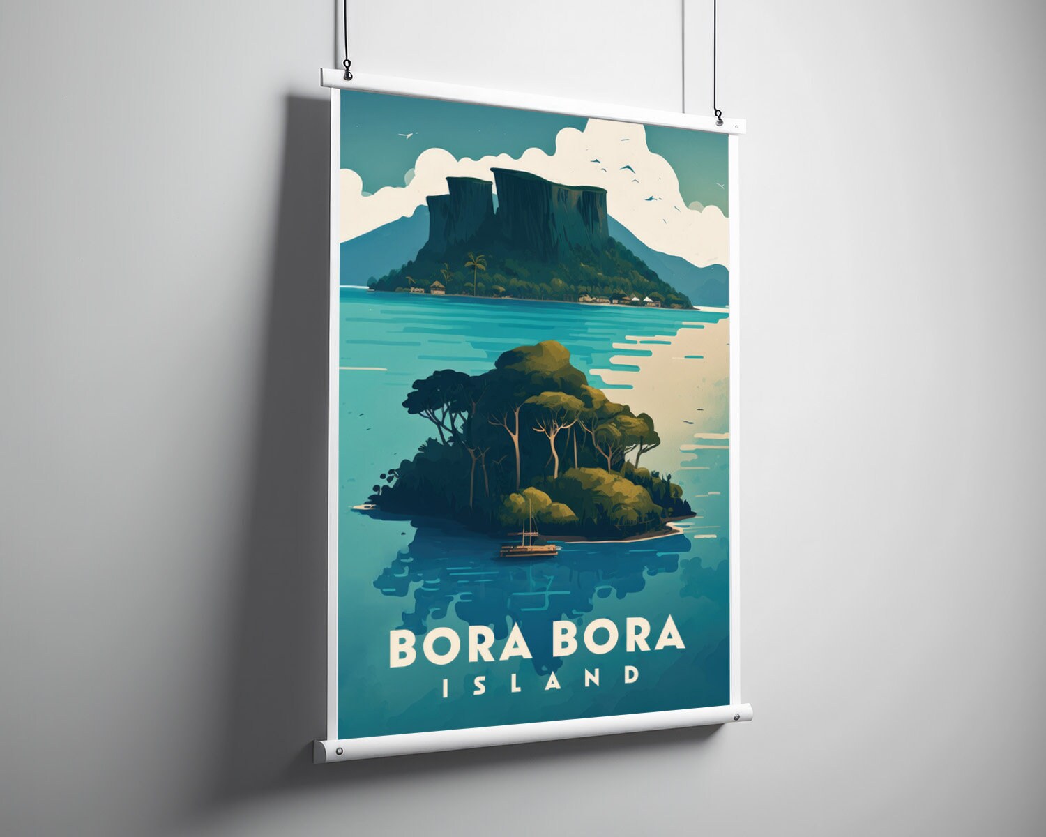 Bora Bora Island Travel Poster,bora Bora Island Wall Art Print,bora ...