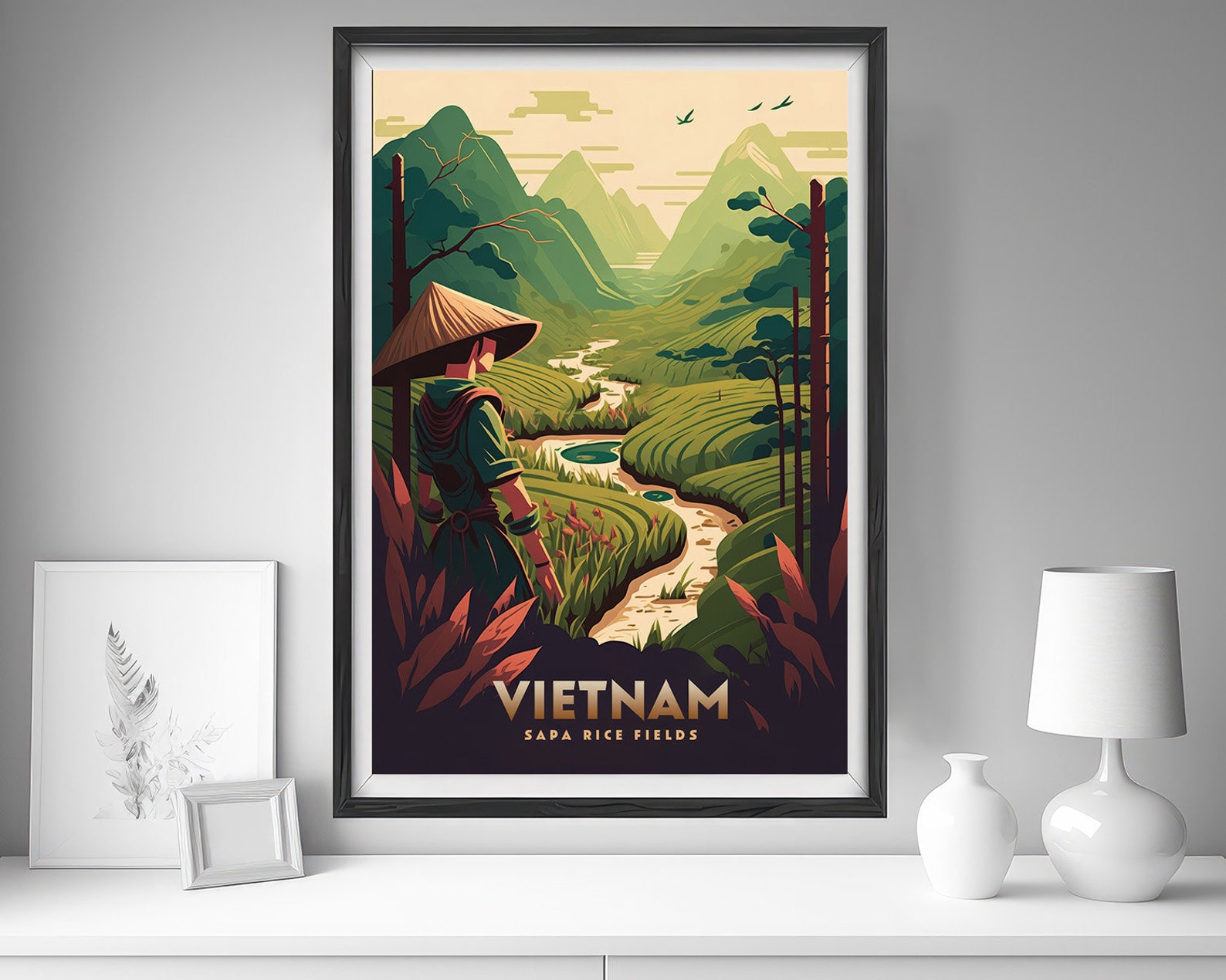 Vietnam Sapa Travel Poster,vietnam Sapa Wall Art Print,sapa Rice Fields ...