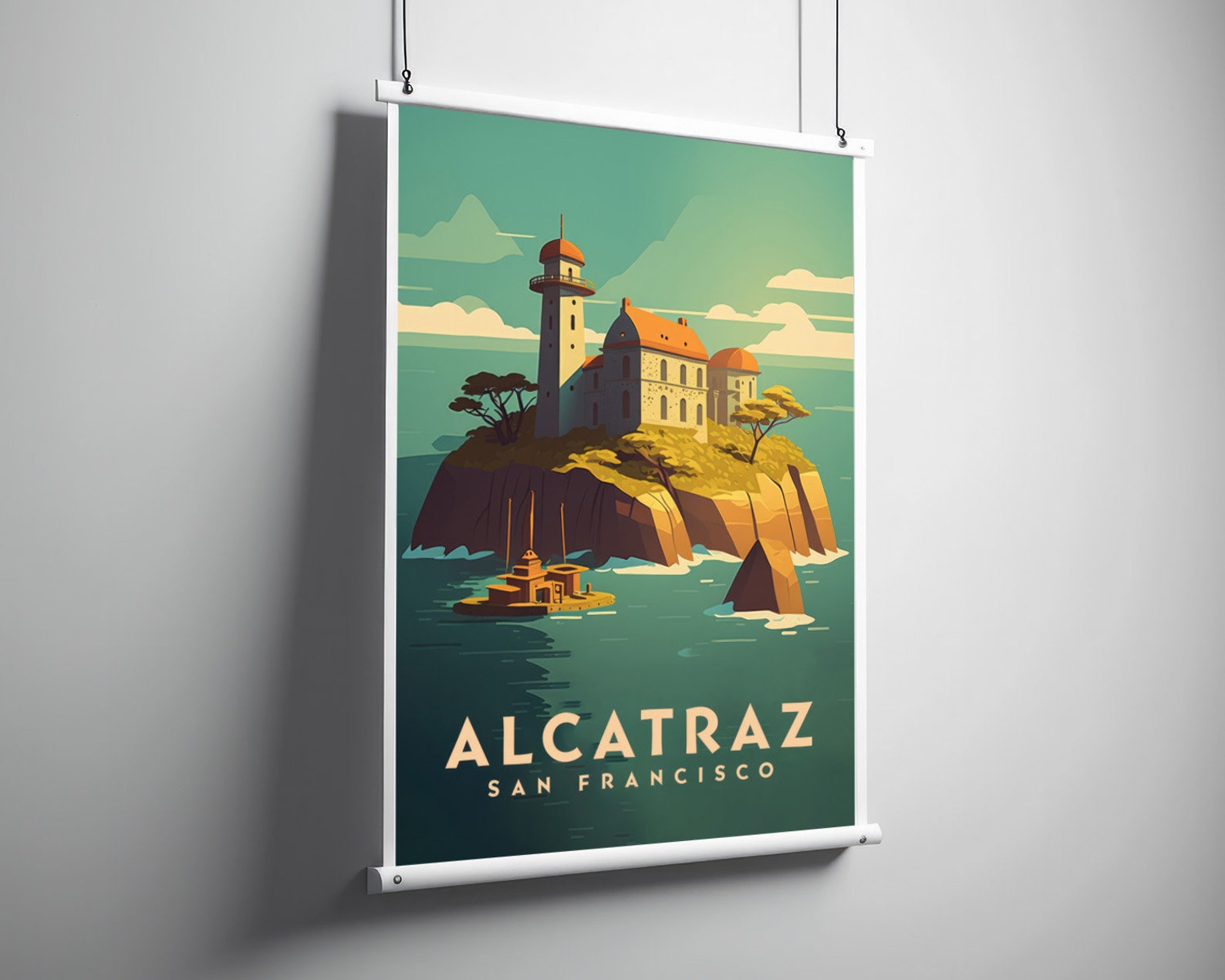 Alcatraz Travel Poster,alcatraz Wall Art Print,alcatraz San Francisco ...