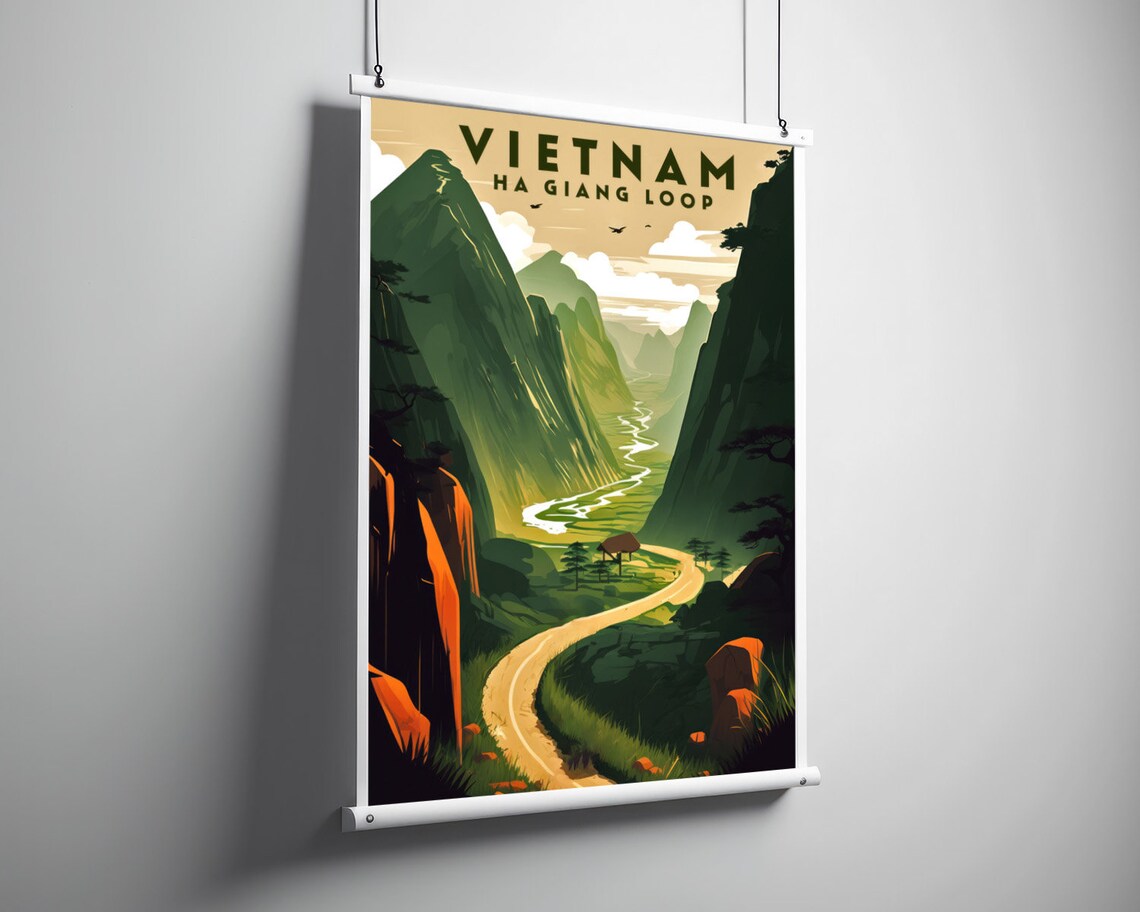 Vietnam Ha Giang Loop Travel Poster,vietnam Wall Art Print,vietnam ...