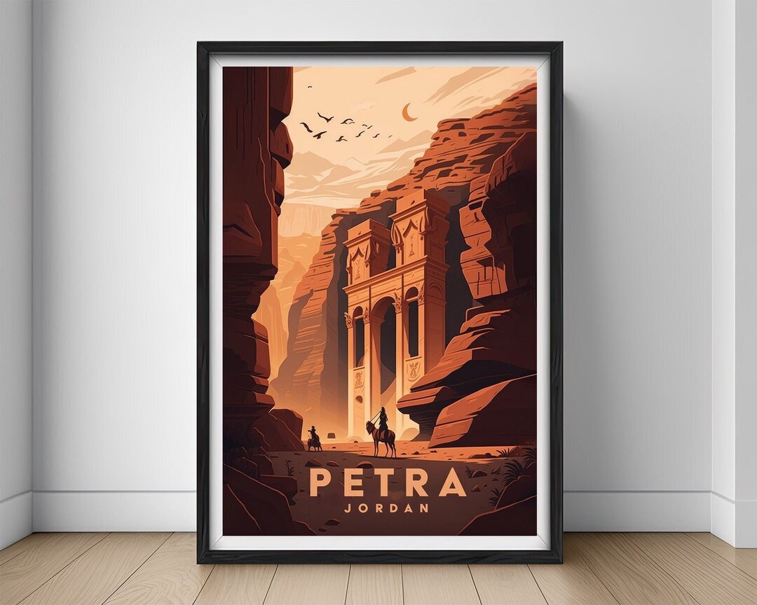 Petra UNESCO Travel Poster,petra UNESCO Wall Art Print,petra Painting ...