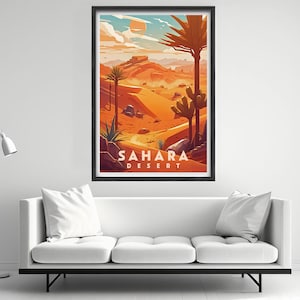 Sahara Desert Travel Poster,sahara Desert Wall Art Print,sahara Desert ...