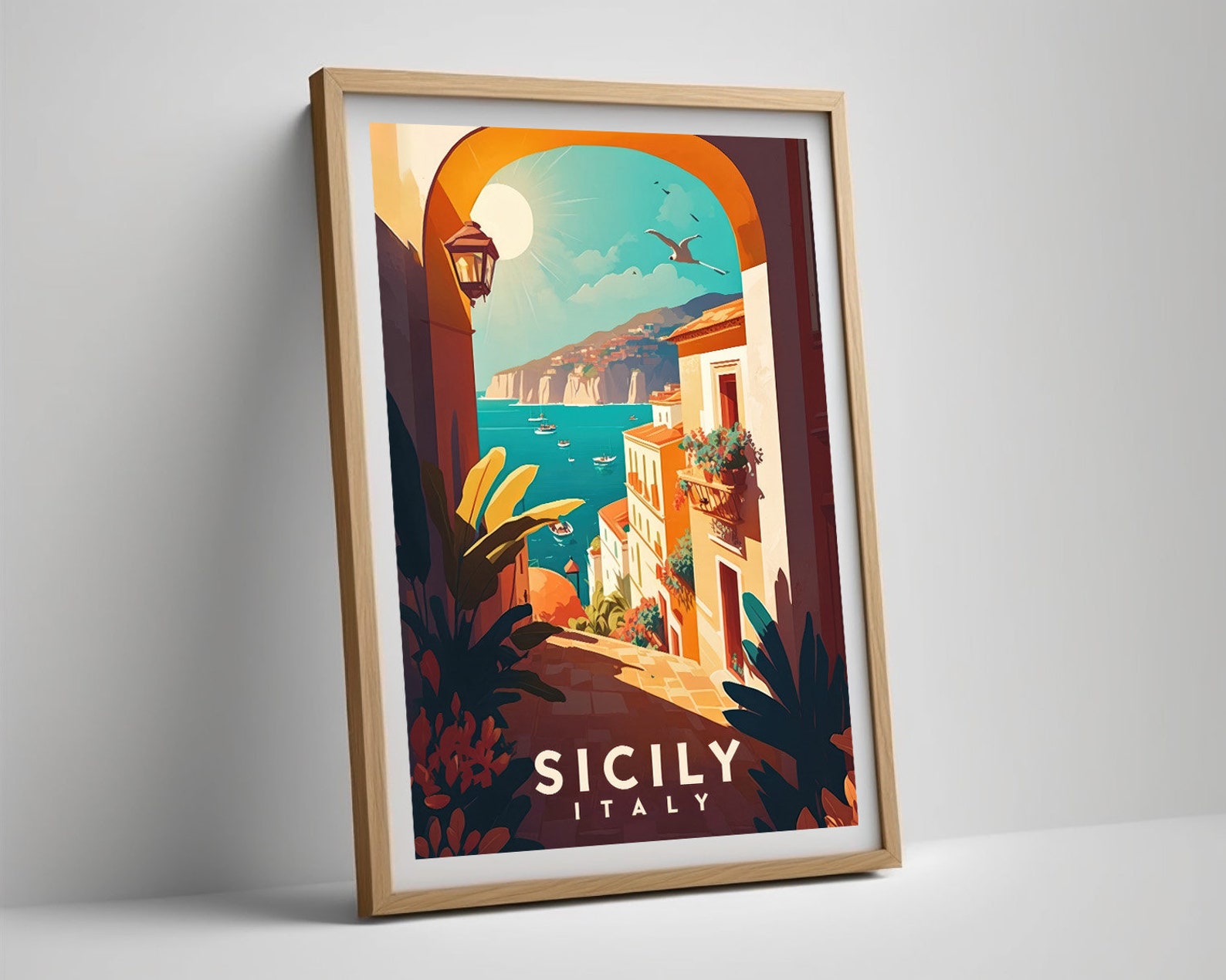 Sicily Travel Poster,sicily Print,sicily Wall Art Print,sicily Italy ...