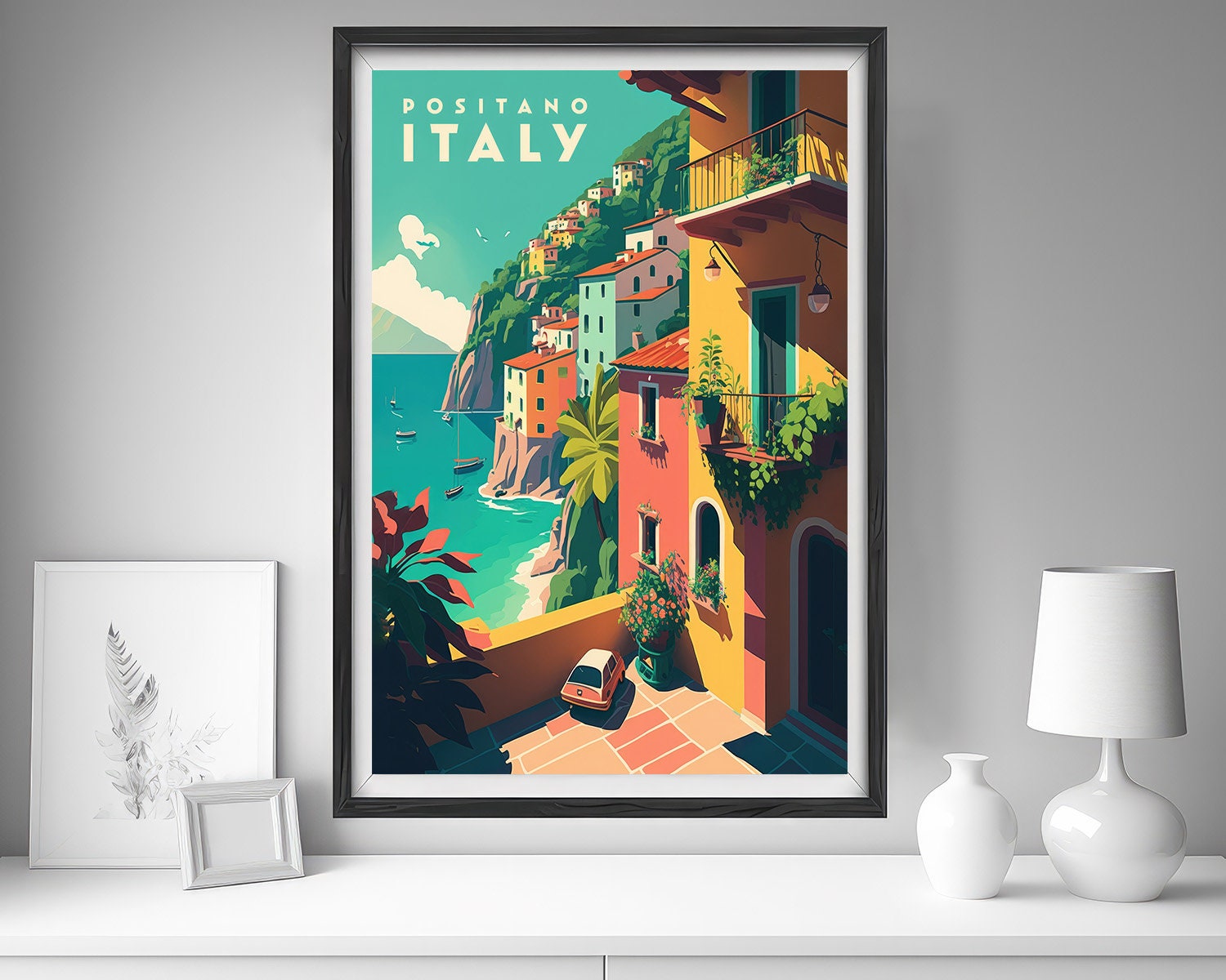 Positano Italy Travel Poster,positano Wall Art Print,positano Italy ...