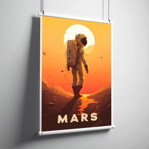 Mars Travel Poster, Mars Print, Mars Wall Art Print, Planet Mars Poster ...