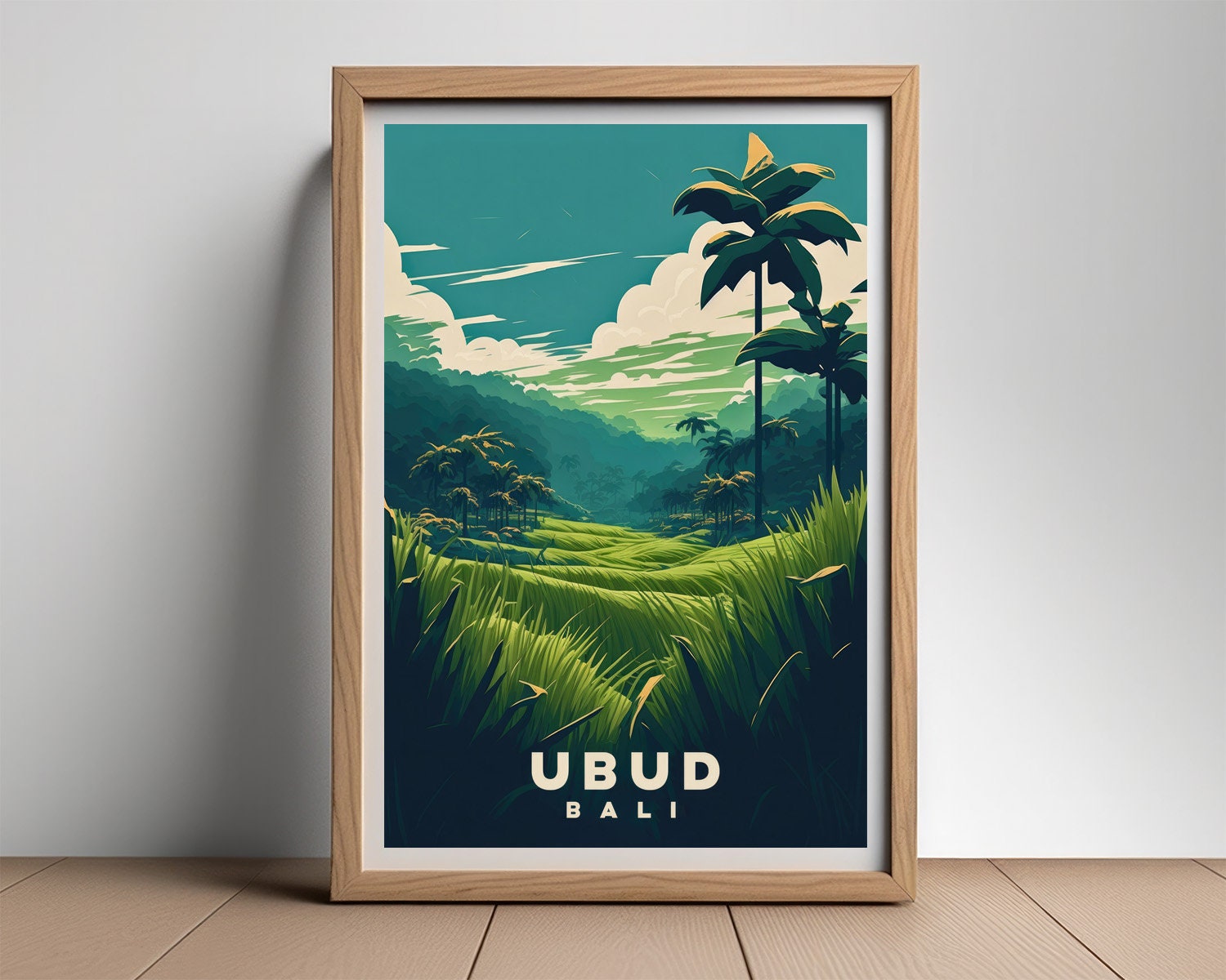 Bali Ubud Travel Poster,bali Ubud Wall Art Print,rice Fields,bali Ubud ...