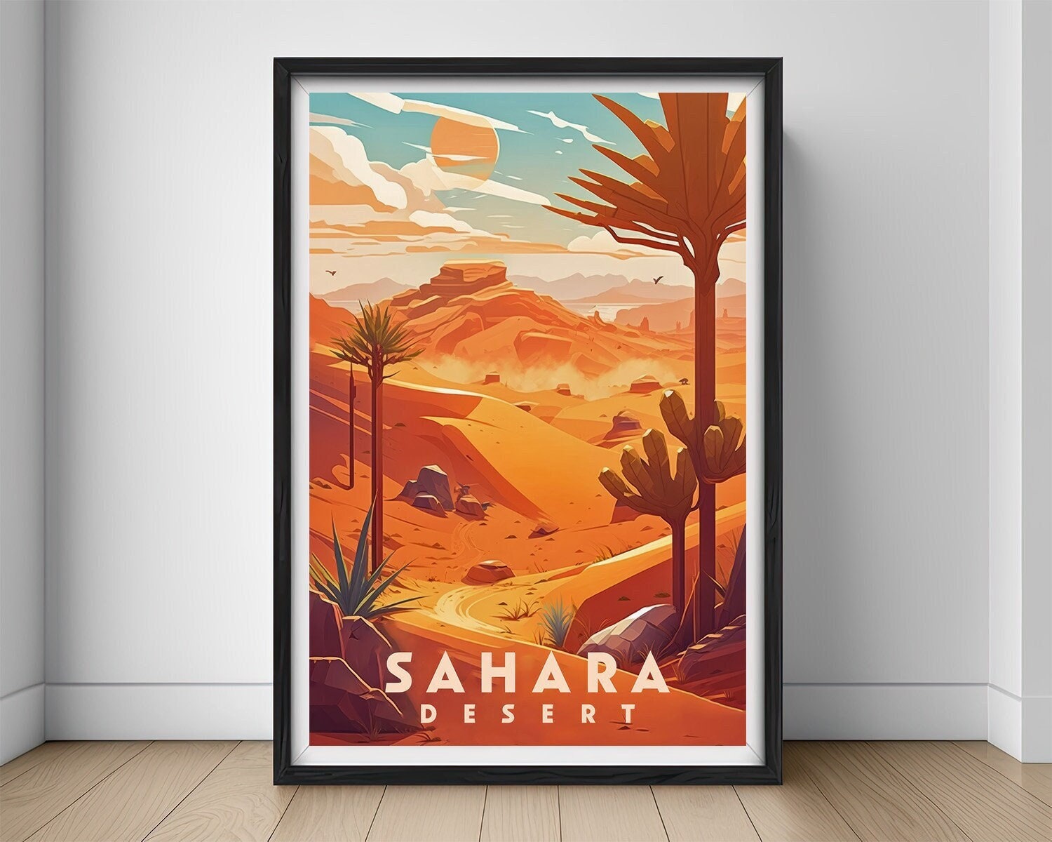 Sahara Desert Travel Poster,sahara Desert Wall Art Print,sahara Desert ...