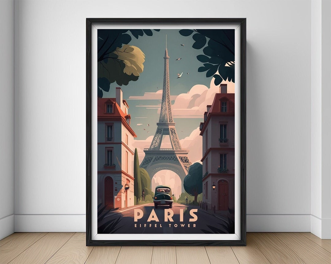 Paris Eiffel Tower Travel Poster,paris Wall Art Print,france Paris ...
