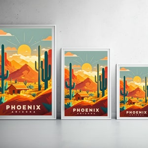 Phoenix Arizona Travel Poster,phoenix Arizona Wall Art Print,phoenix ...