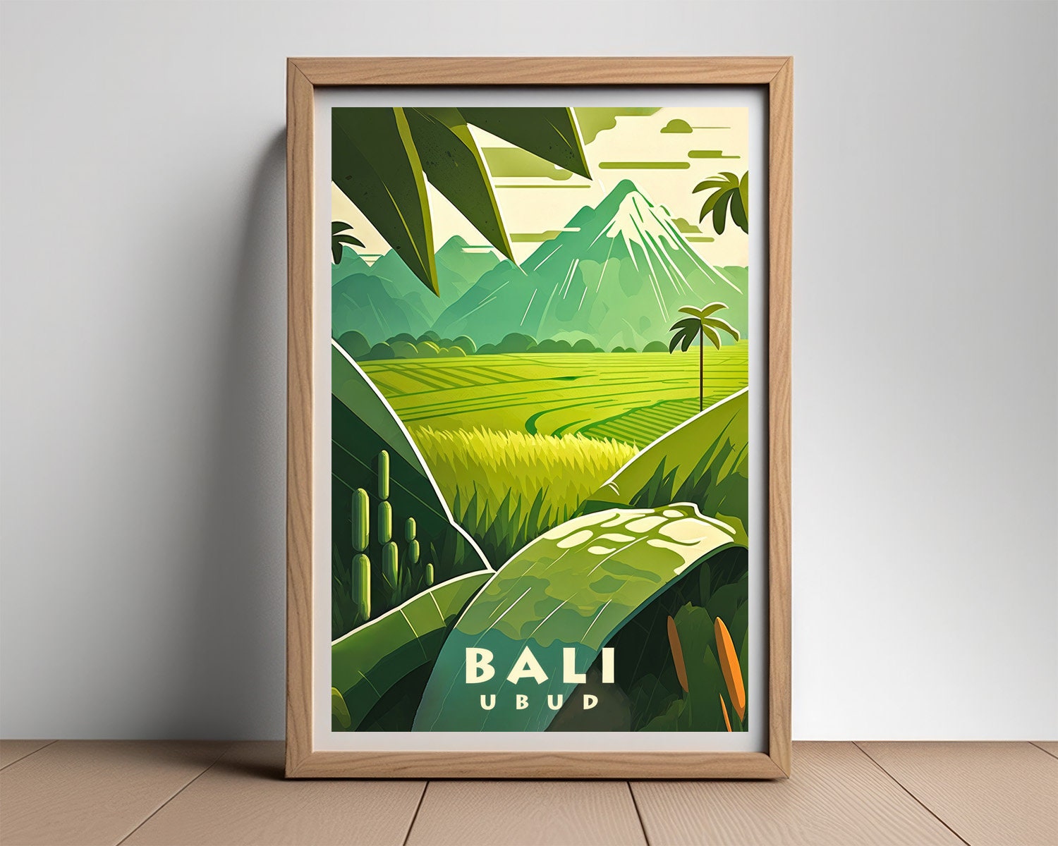 Bali Ubud Travel Poster,bali Ubud Wall Art Print,rice Fields,bali Ubud ...