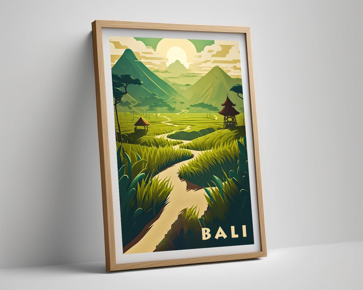 Bali Ubud Travel Poster,bali Ubud Wall Art Print,rice Fields,bali Ubud ...