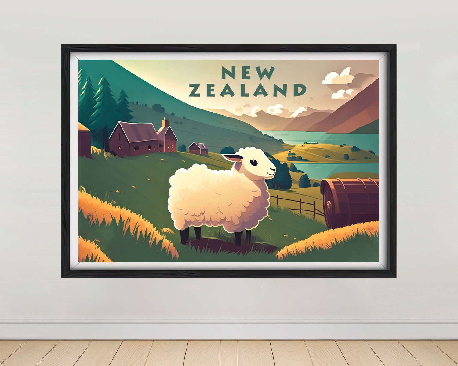 New Zealand Travel Poster,new Zealand Wall Art Print,new Zealand ...