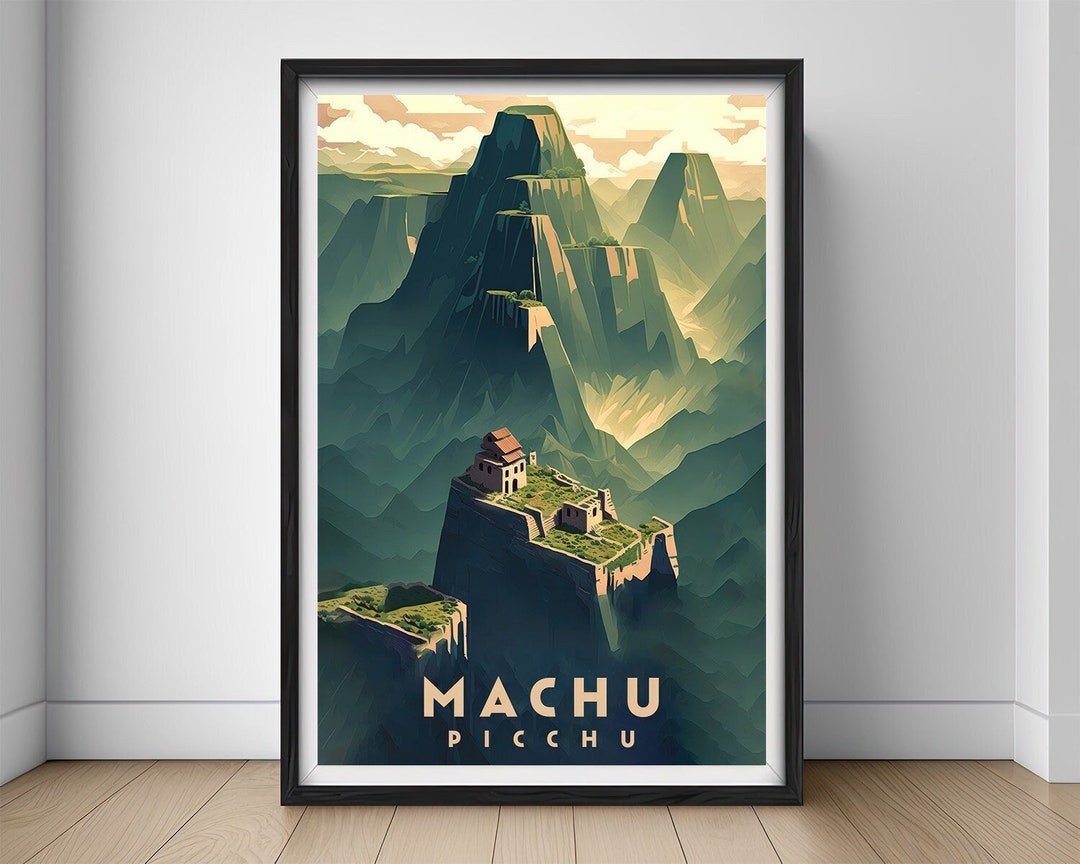 Machu Picchu Reise Poster, Machu Picchu Wand Kunst Druck, Peru Malerei ...