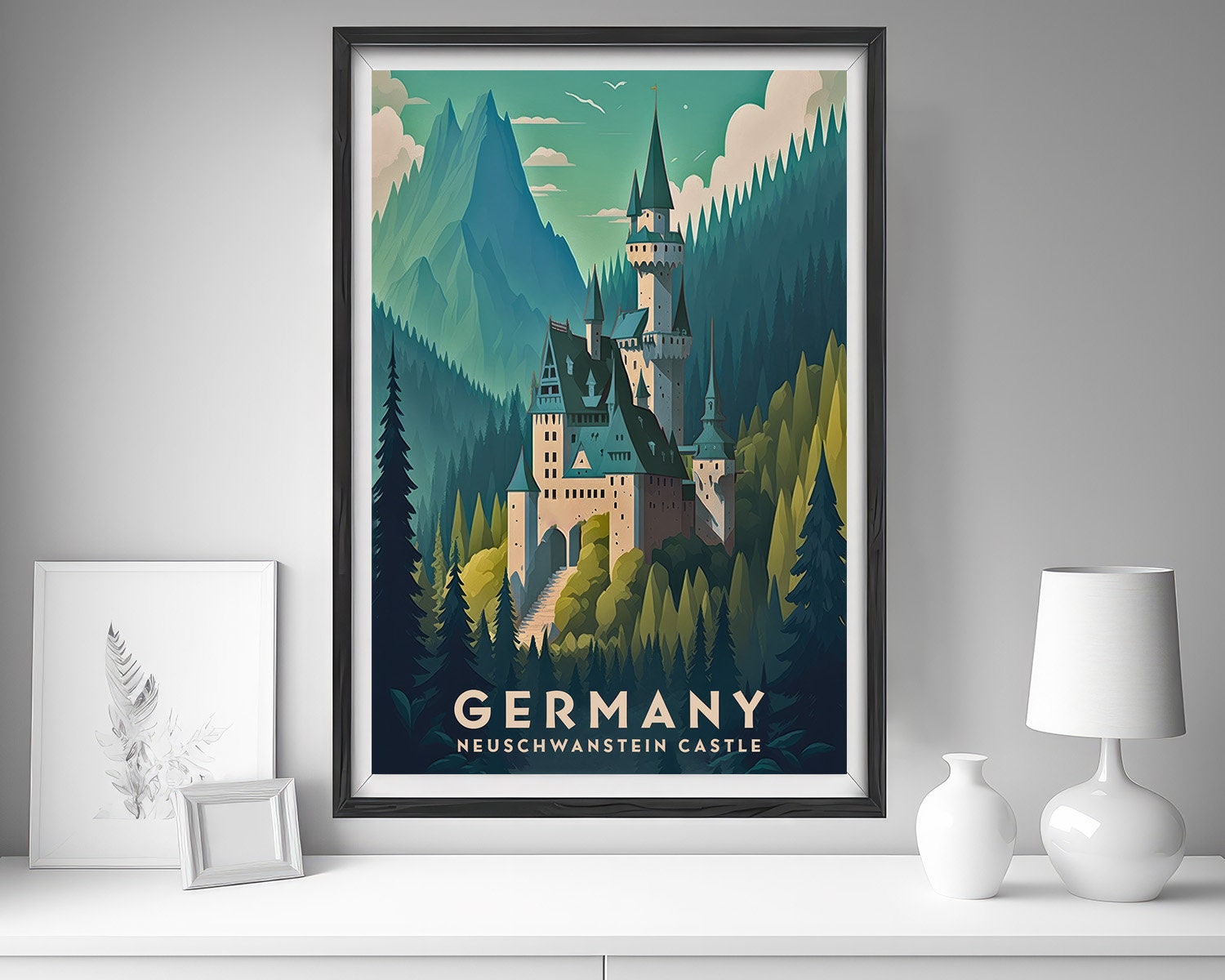 Germany Neuschwanstein Castle Travel Postergermany Castle - Etsy
