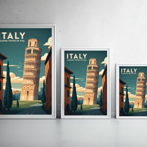The Leaning Tower of Pisa Travel Poster,italy Wall Art Print,italy ...
