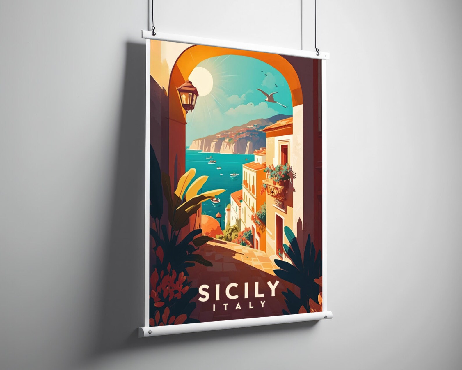 Sicily Travel Poster,sicily Print,sicily Wall Art Print,sicily Italy ...