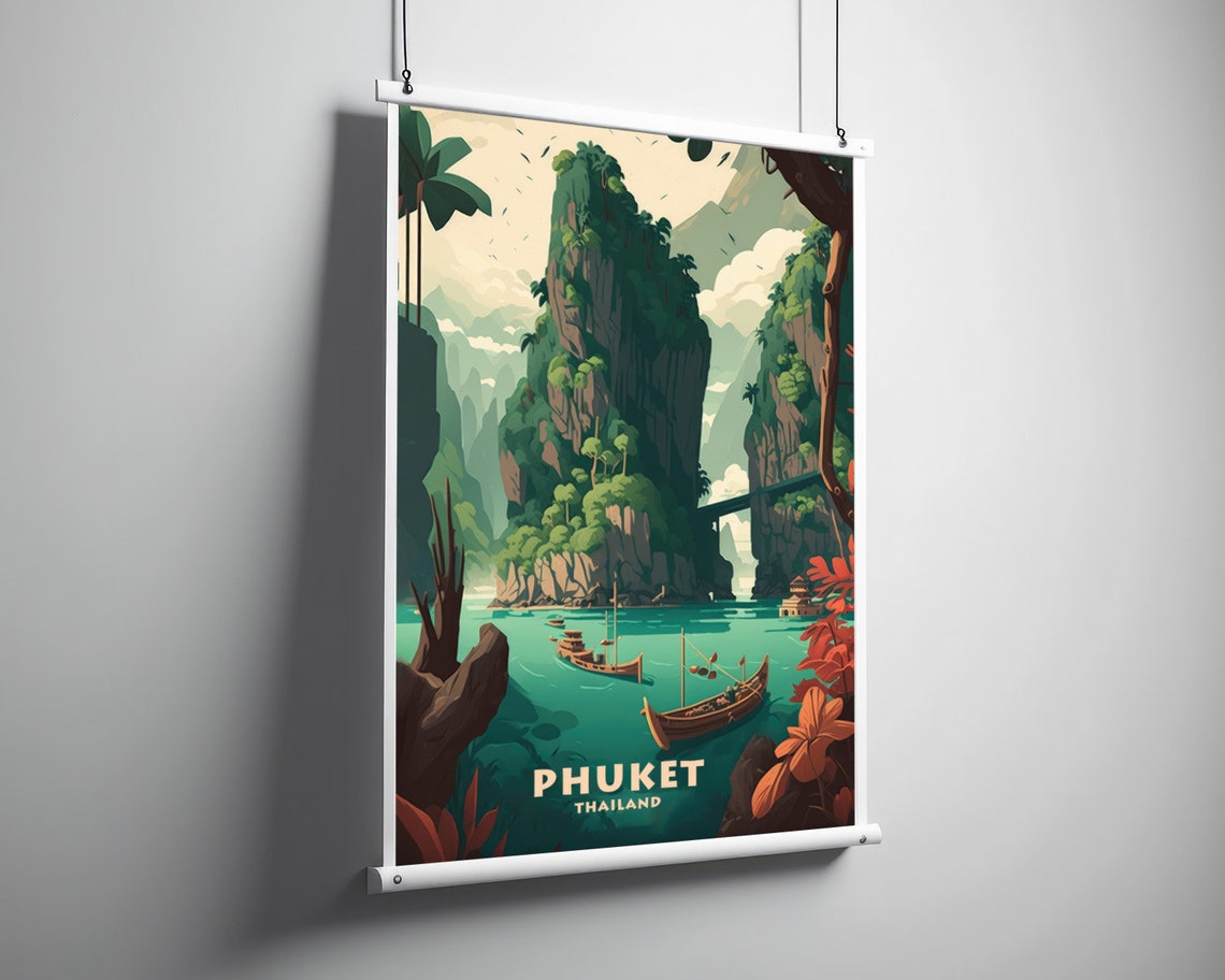 Phuket Thailand Travel Posterthailand Wall Art Printphang Na - Etsy UK